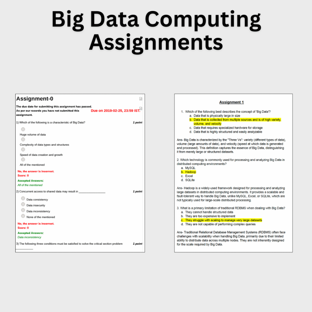 Big Data Computing Assignments - NPTEL Hub