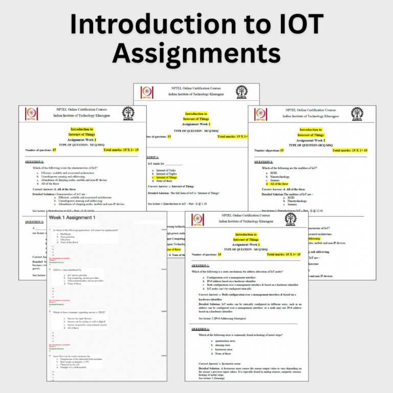 Introduction to IOT SWAYAM Week 12 Assignment Solutions 2025