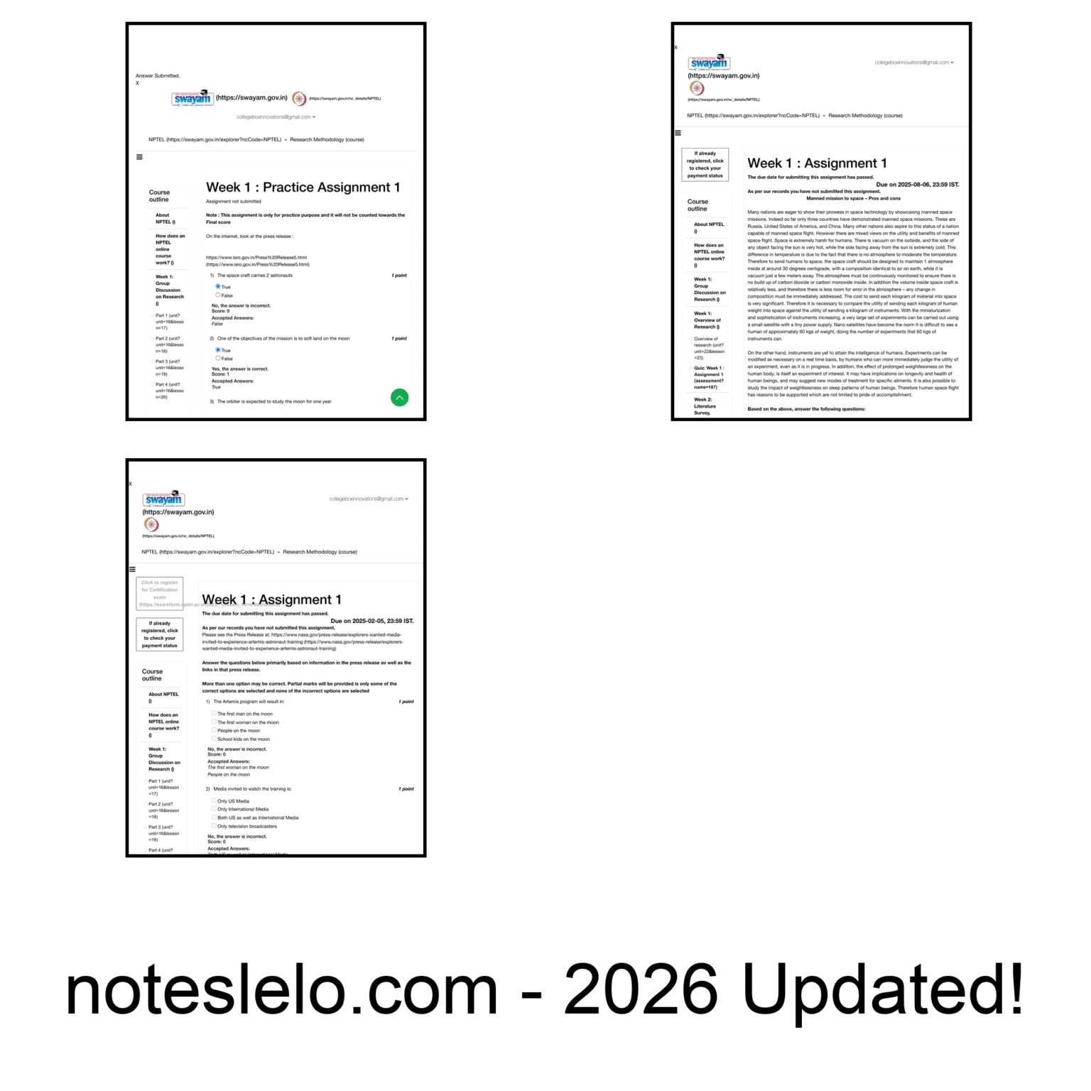 Research Methodology SWAYAM Wk 7 Assignment Solutions 2025