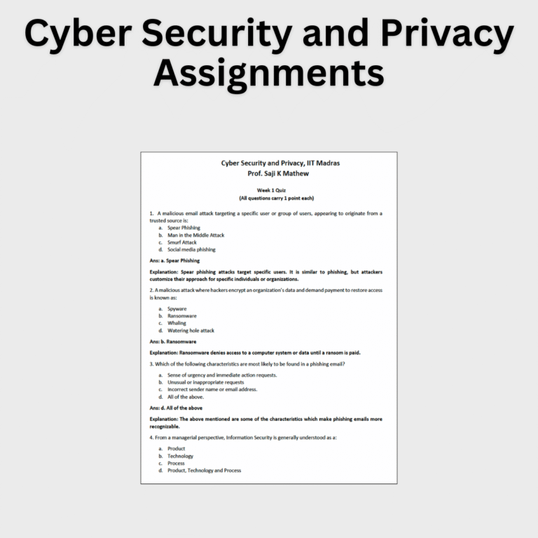Cyber Security and Privacy Assignments - Notes Le Lo