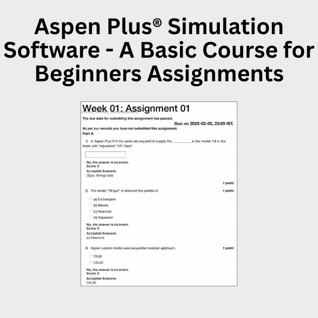 Aspen Plus® Simulation Software - A Basic Course for Beginners