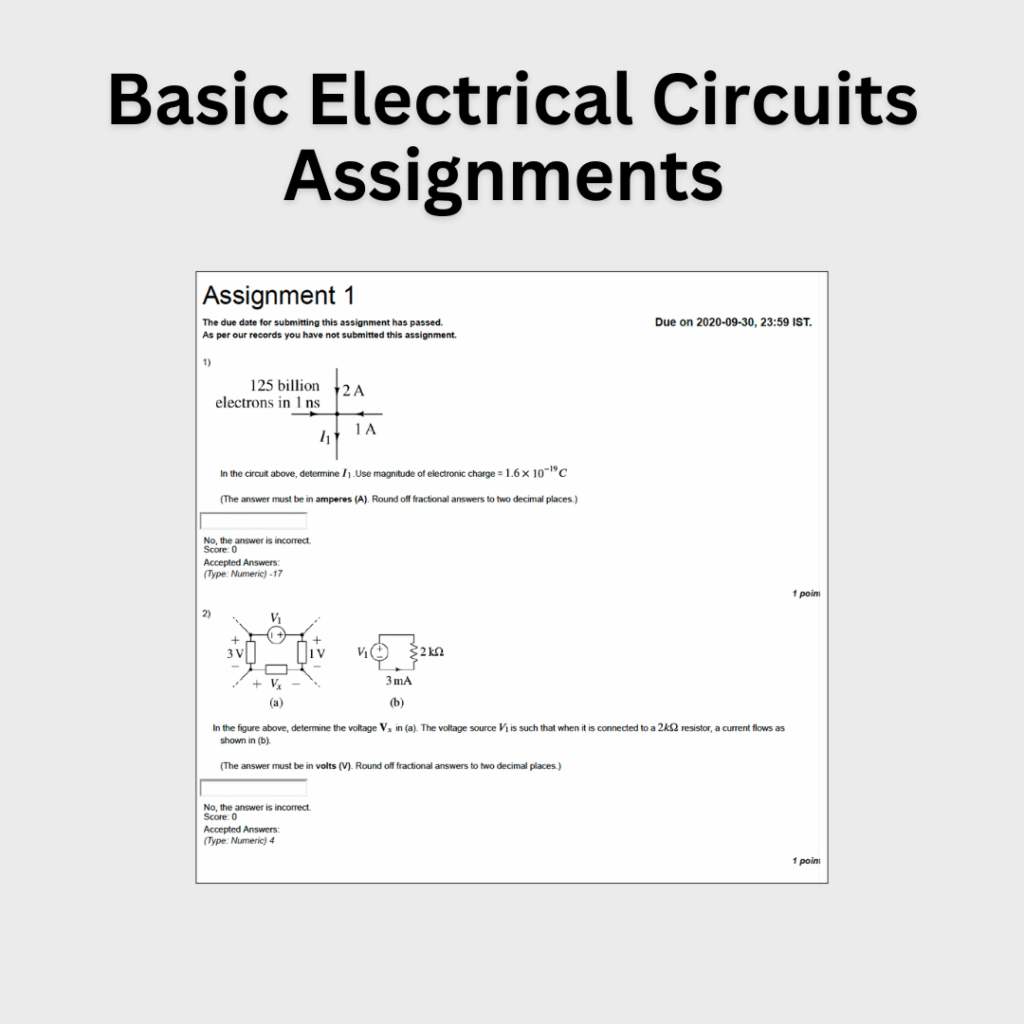 Basic Electrical Circuits Assignments - Notes Le Lo